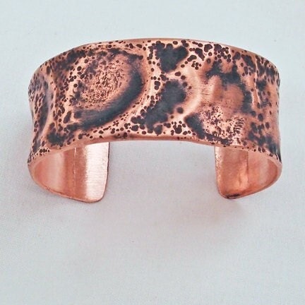 Handmade Dimple Textured Copper Tube Bracelet - MetalSmitten.com