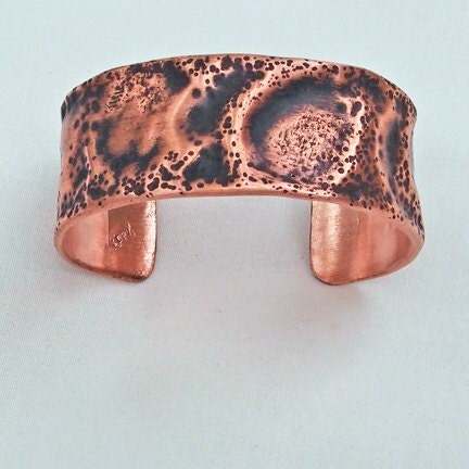 Handmade Dimple Textured Copper Tube Bracelet - MetalSmitten.com