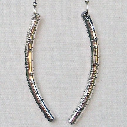Sterling Silver Dangle Rod Earrings Handmade - MetalSmitten.com