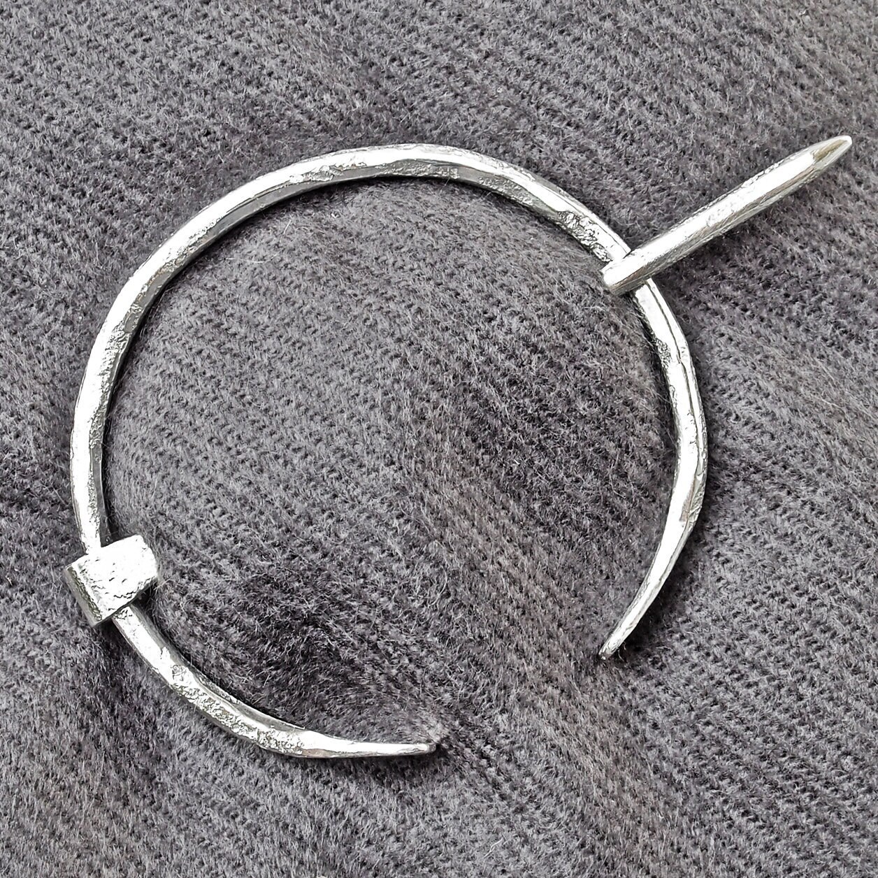 Sterling Silver Penannular Fibula Viking Cloak Pin Brooch Smaller Size ...
