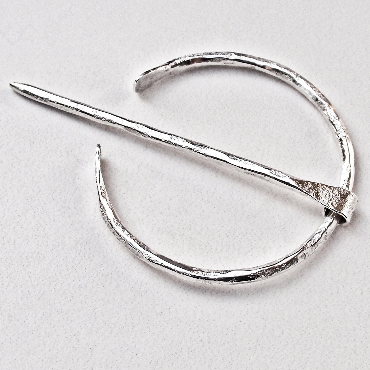 Sterling Silver Penannular Fibula Viking Cloak Pin Brooch Smaller Size ...